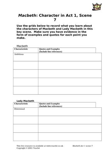 Macbeth Act 1 | Teaching Resources