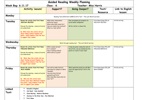 Guided Reading Y6+ using Mastery approach SoW | Teaching Resources