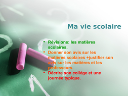 Ma vie scolaire | Teaching Resources
