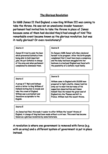 The Glorious Revolution | Teaching Resources