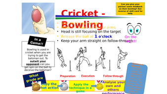 Cricket Bowling Skill Card | Teaching Resources