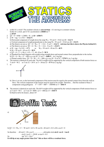 A LEVEL PHYSICS FORCES - STATICS (Balanced forces) | Teaching Resources