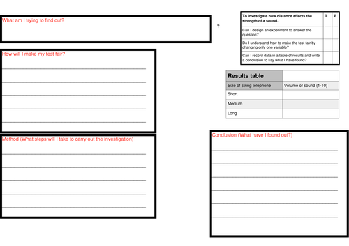 KS2 Science experiment template | Teaching Resources
