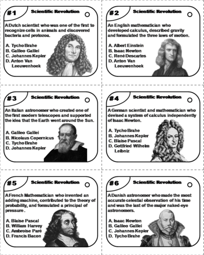 Scientific Revolution Task Cards | Teaching Resources