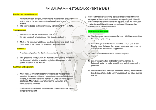 Animal Farm English Language Component 1 skills | Teaching Resources