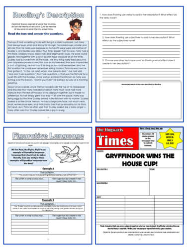 Harry Potter and the Philosopher's Stone KS2 Comprehension Activities ...