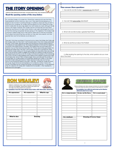 Harry Potter and the Philosopher's Stone KS2 Comprehension Activities ...