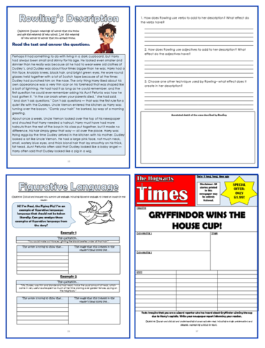 Harry Potter and the Philosopher's Stone KS3 Comprehension Activities ...