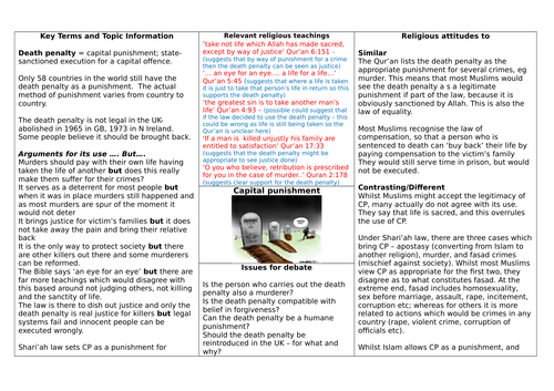 AQA GCSE (9-1) RS Spec A - Revision materials - Theme E Religion, Crime ...