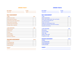 KS3 DRAMA ASSESSMENT SHEETS | Teaching Resources