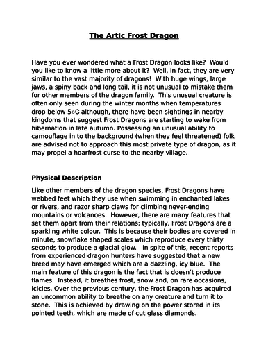 Information text/Non Chronological report for Year 5/6 new curriculum ...