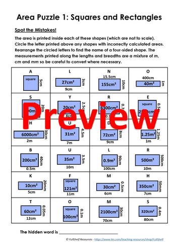 Area Revision Worksheets KS2 | Teaching Resources