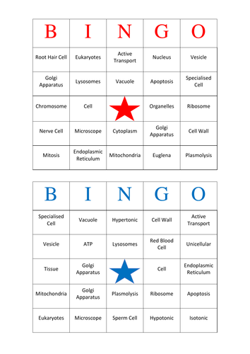 Biology Bingo: Animal and Plant Cells | Teaching Resources