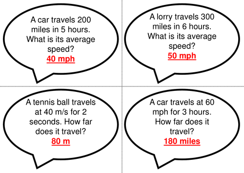 Physics Bingo: Speed, distance and time equations | Teaching Resources