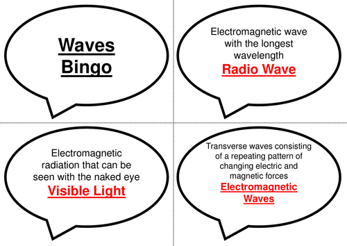 Physics Bingo: Waves | Teaching Resources
