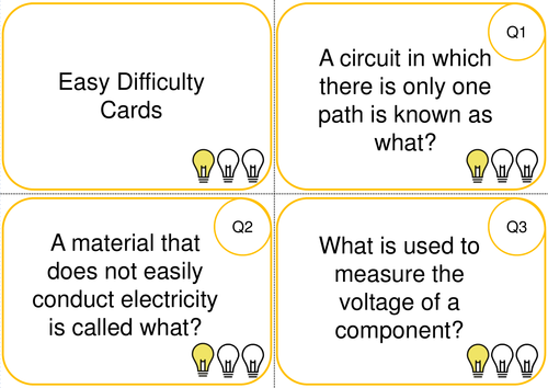 Electrical Circuits Task Cards (Physics): Includes 45 differentiated ...