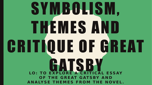 The Great Gatsby themes - American Dream and Gender | Teaching Resources