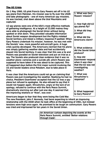 AQA 8145: Conflict and Tension Cold War - U2 Crisis | Teaching Resources