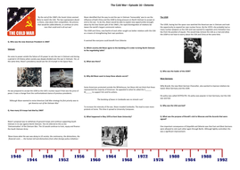 Cold War (TV Series) Ep.16 - Detente - Supporting Worksheet | Teaching ...