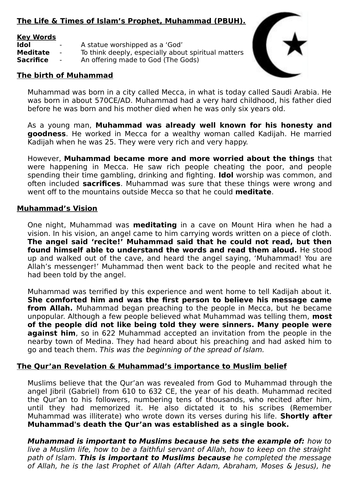 AQA Religious Studies 9-1 GCSE : Muslim Beliefs: Prophethood and ...