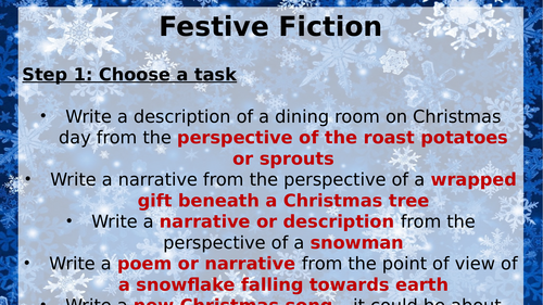 Christmas Creative Writing/Festive Fiction GCSE & KS3 | Teaching Resources
