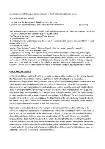 A Christmas Carol: 4 Grade 9 model responses to 4 AQA GCSE style ...