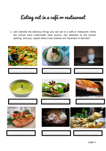 Eating out in a German restaurant or café | Teaching Resources