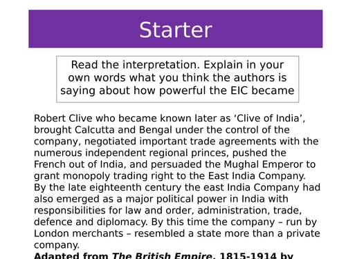 AQA Britain: Migration, Empire and the People. The Indian Rebellion ...