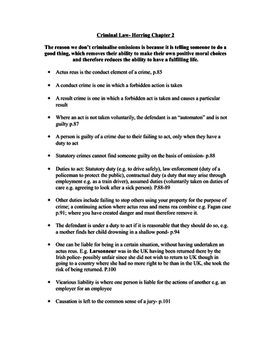 Criminal Law Case Notes | Teaching Resources