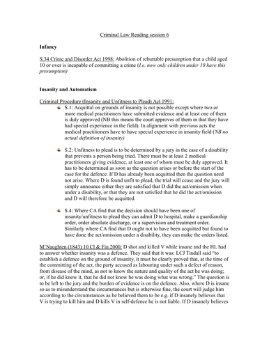 Criminal Law Case Notes | Teaching Resources