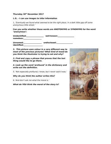 Guided Reading - The Lost Thing by Shaun Tan - Unit Plan including 9 ...