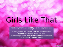 Introduction lesson to 'Girls like That' by Evan Placey | Teaching ...