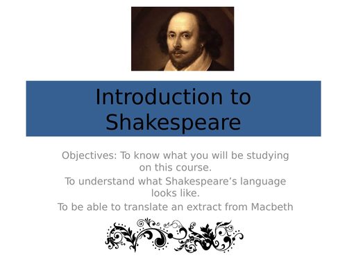 Introduction to Shakespeare topic | Teaching Resources