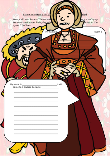 Anne of Cleves and Henry VIII Double activity comprehension Tudors ...