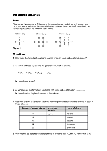 New GCSE Chemistry_Hydrocarbons_C2 7.2 Alkanes | Teaching Resources