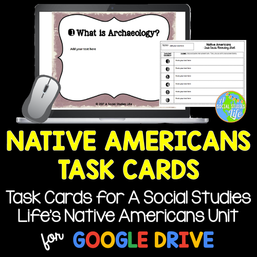Native Americans Task Cards and Recording Sheet | Teaching Resources