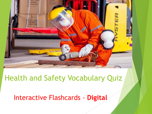 Health and Safety Interactive Flashcards Vocabulary Quiz | Teaching ...