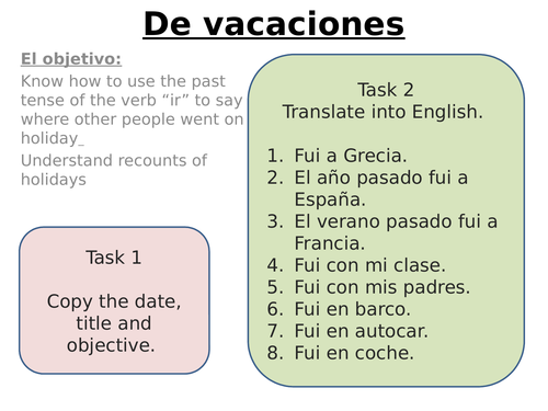 De vacaciones - Holidays | Teaching Resources