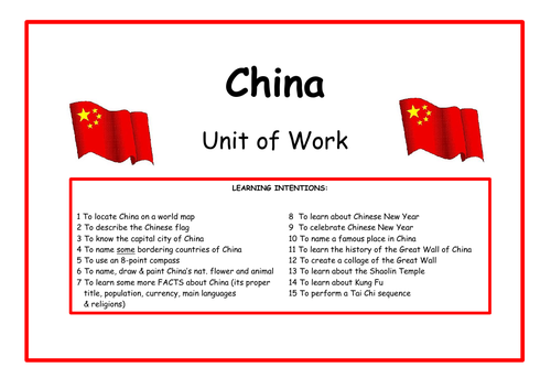 China - Unit of Work + PowerPoint | Teaching Resources