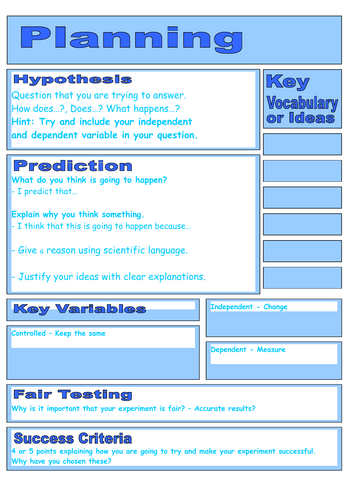 Science Investigation Planning Boards | Teaching Resources