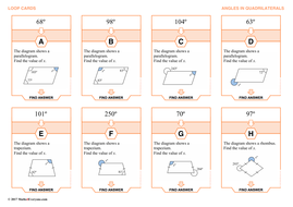 Angles in Quadrilaterals (Treasure Hunt) | Teaching Resources