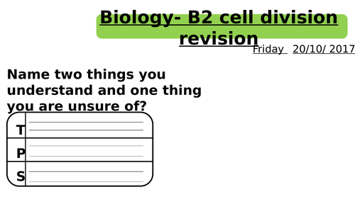 AQA GCSE (9 – 1) Biology Unit B2 Revision lesson | Teaching Resources