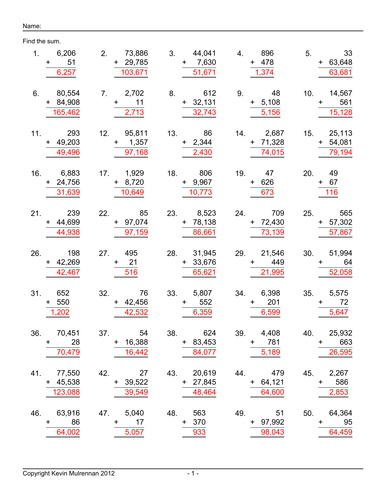 Mega Bundle KS1 KS2 Mathematics Worksheets Addition Subtraction ...