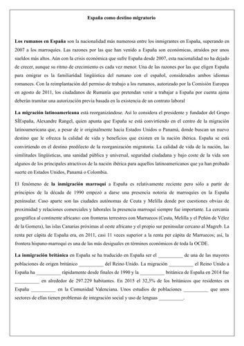 A Level Spanish Immigration / la inmigración: 20 Resources on ...