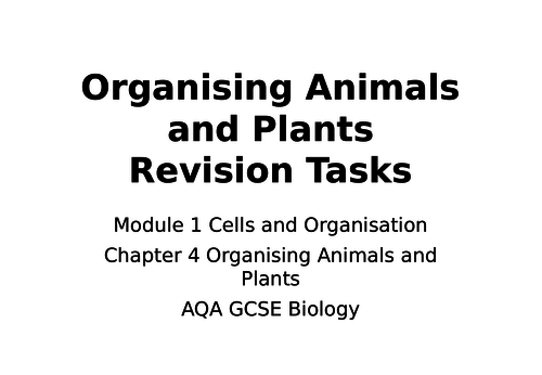NEW GCSE Biology - B4 Organisation in Animals and Plants | Teaching ...