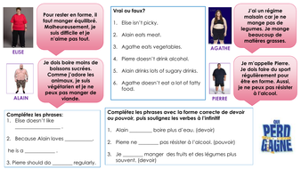 French GCSE Healthy eating lessons based on 'The Biggest Loser ...