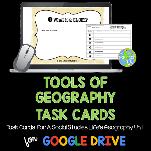 Tools of Geography Task Cards and Recording Sheet | Teaching Resources