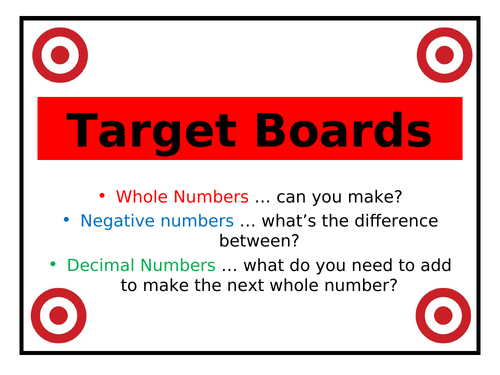 Maths - Target Boards | Teaching Resources