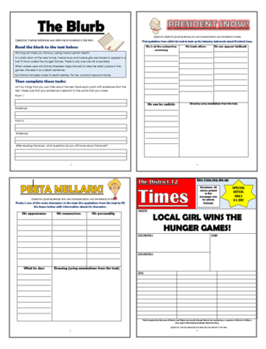 The Hunger Games KS3 Comprehension Activities Booklet! | Teaching Resources
