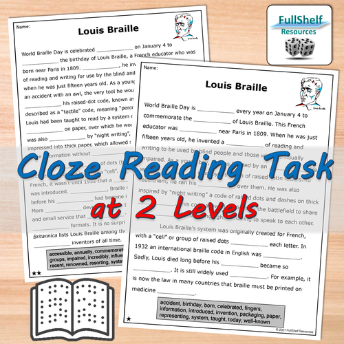 Louis Braille January Reading Comprehension | Teaching Resources